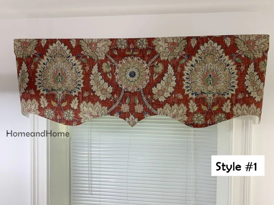 EXTRA Wide Scalloped Valance. Size up to 109'wide. Sliding Door Valance ...