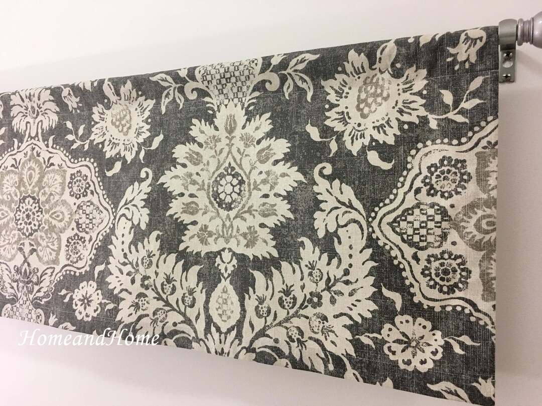 Grey Valance Kitchen Valance Unlined or Lined Kitchen Custom Window ...