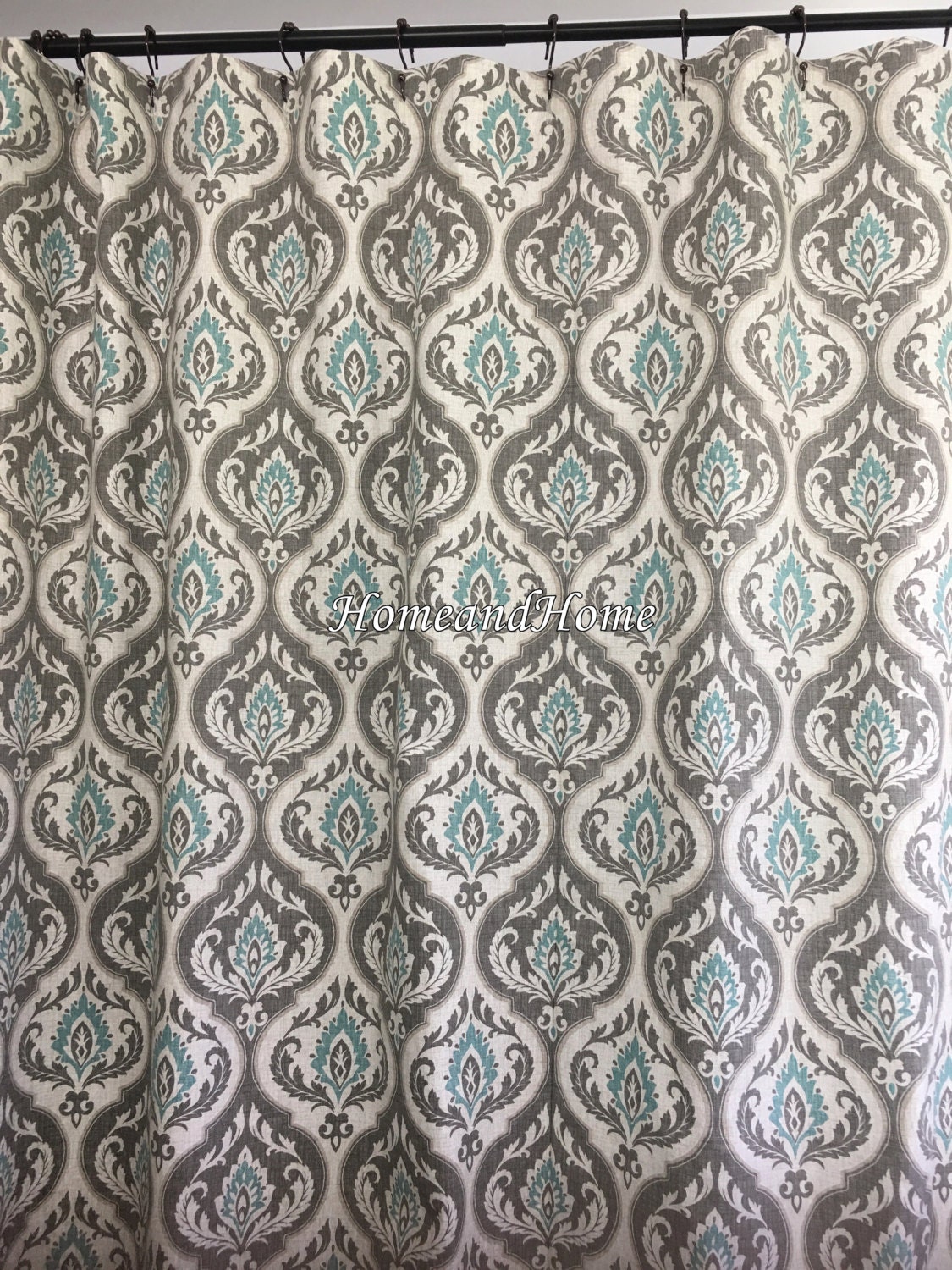 Damask shower curtain High end designer Custom fabric shower | Etsy