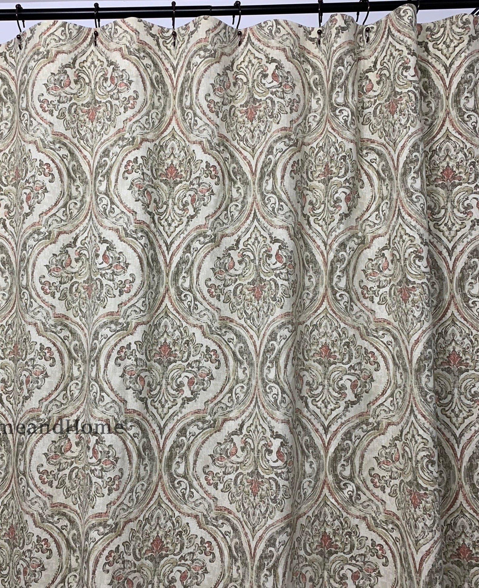 Damask Shower Curtain Custom Shower Curtain. Brown Rust 72 X | Etsy
