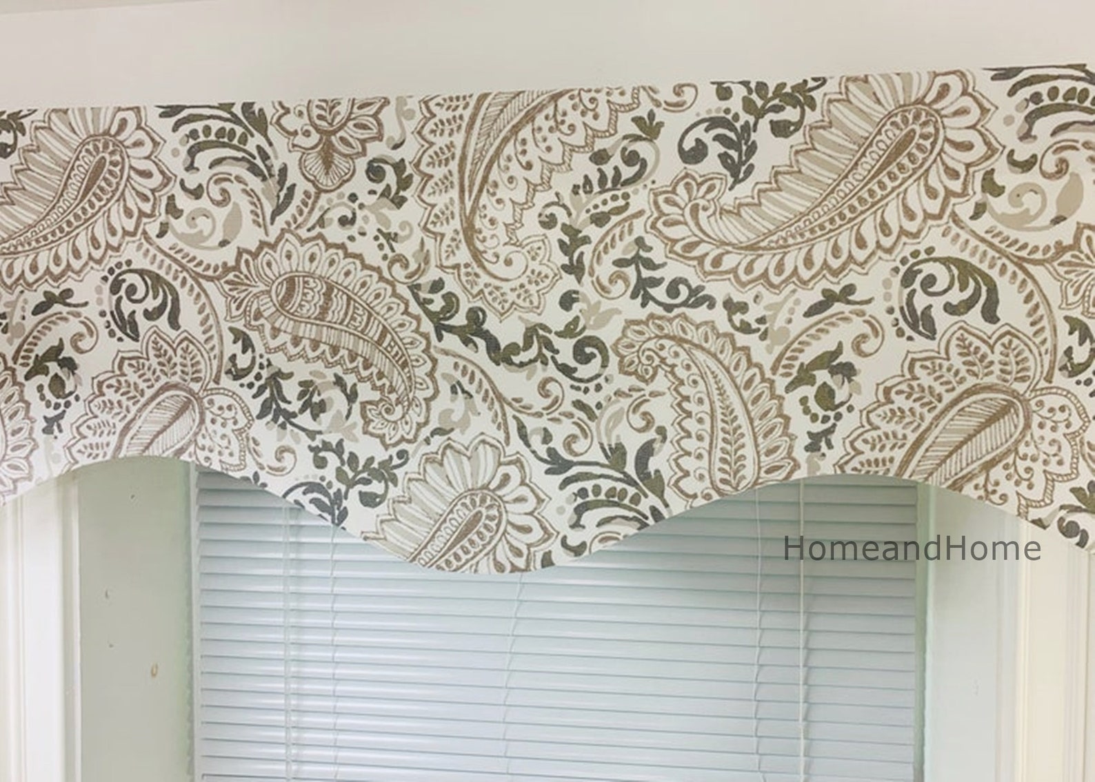 Paisley Valance Scalloped Valance Lined Window Valance Decorative ...