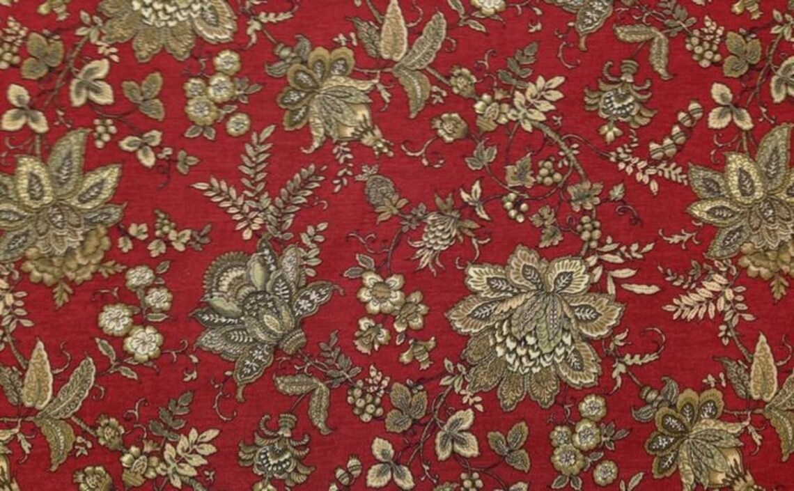 Lined Ruby Red Floral Valance Floral Valance Ruby Red Brown - Etsy