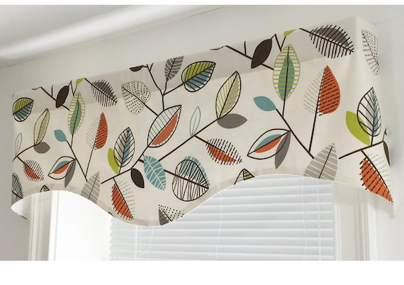 Colorful Scalloped Valance Leaf Valance Window Valances - Etsy