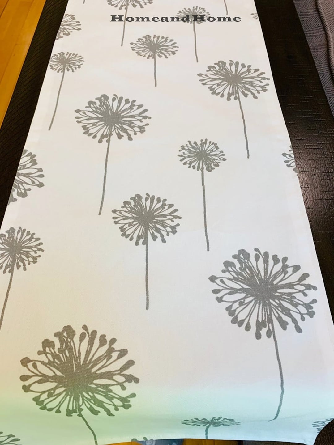 Gray Table Runner. Arrow Dandelion Runner Designer Fabric French Gray ...