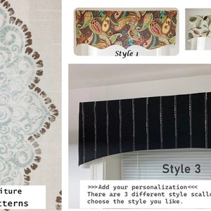 EXTRA Wide Scalloped Valance. Size up to 109'wide. Sliding Door Valance ...