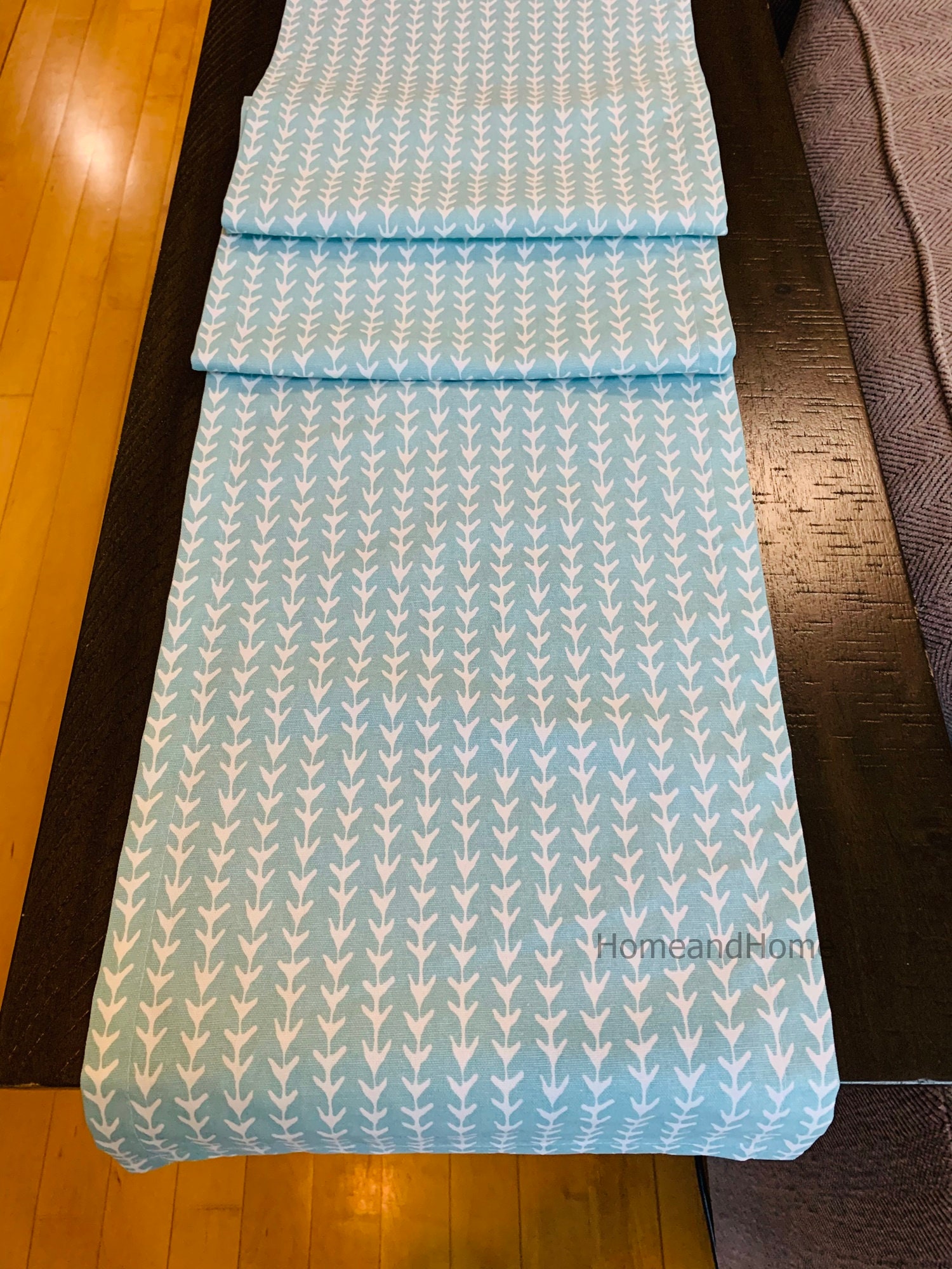 Spa Blue Buffalo Check Table Runner. Holidays Weddings Party Designer ...