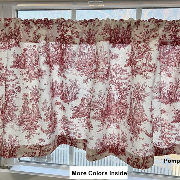 Red Toile Valance - Etsy