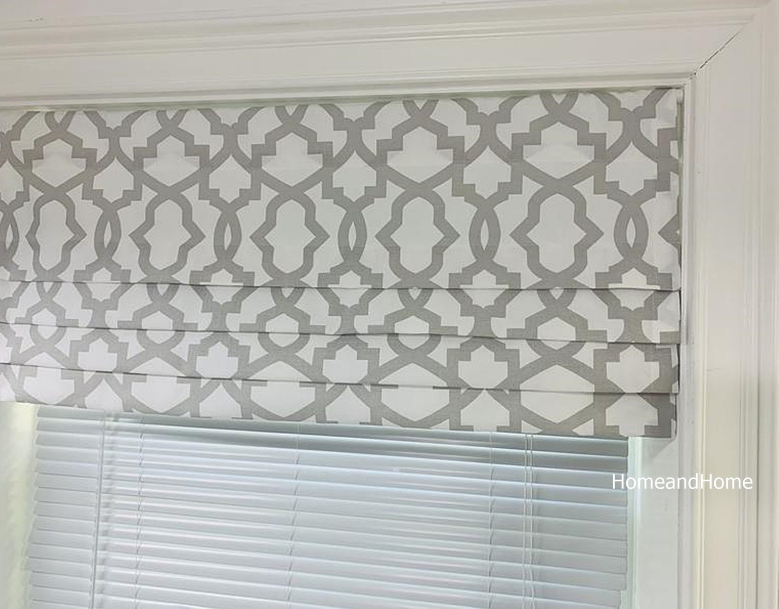Faux Roman Shade. Flat Roman Shade Valance. Fake Roman Shade Valance ...