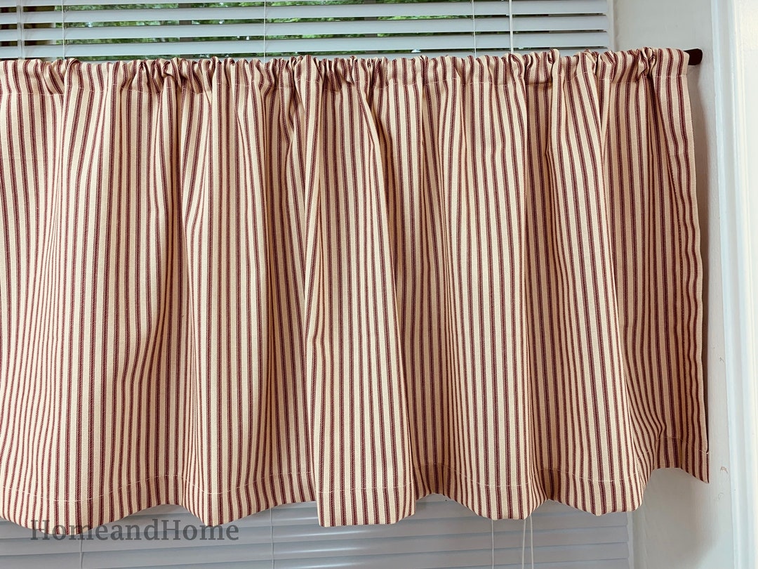 Farmhouse Valances Red Oatmeal Cafe Curtains. Farmhouse Decor Kitchen ...