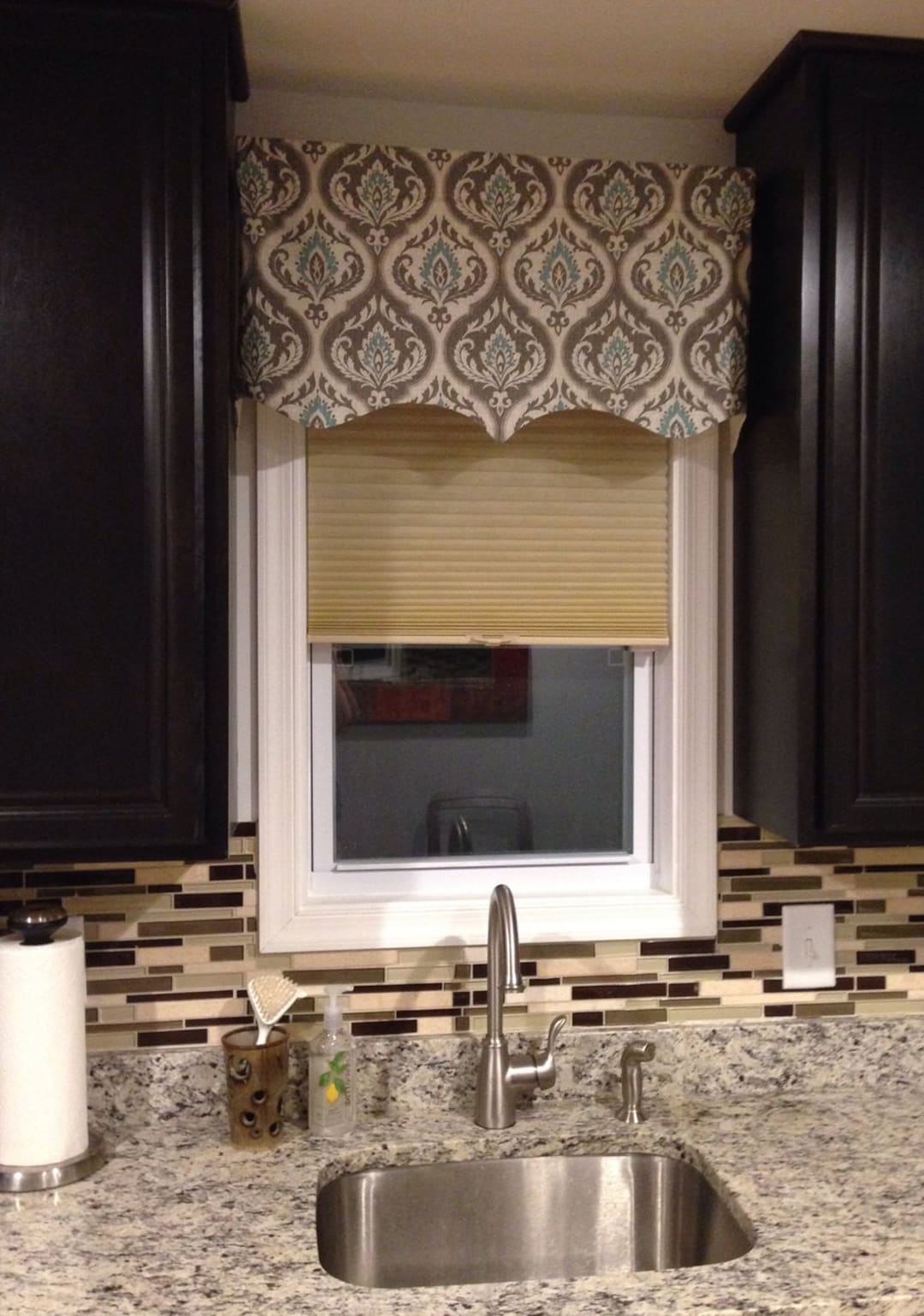 Scalloped Valance. Damask Valance. 52 X 16 50x 16 Lined Window Valance ...