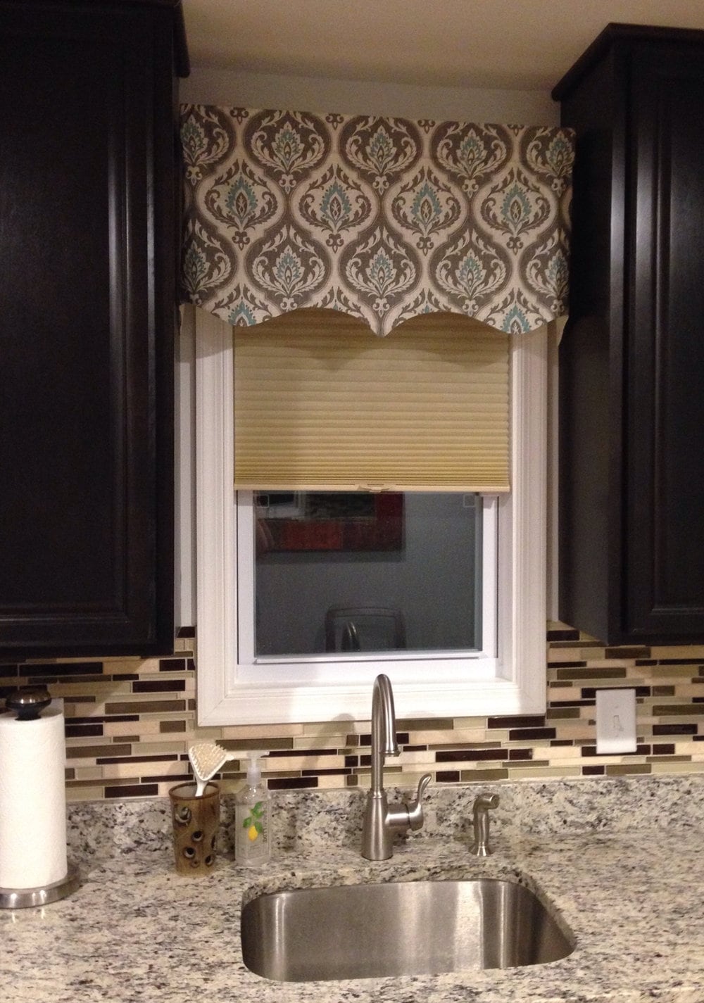 Scalloped Valance. Damask Valance. 52 X 16 50x 16 Lined Window Valance Decorative Valance Damask Aqua Grey Ivory. Kitchen Valance. All Size Etsy