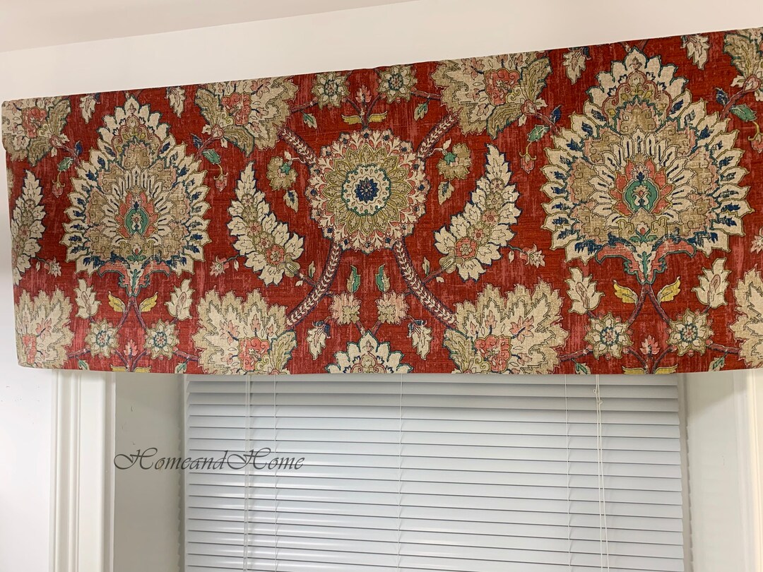 Lined Valance Damask Curtain Valance Window Valance Kitchen Valance ...