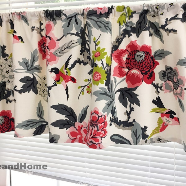 Waverly Black Floral Valances - Etsy