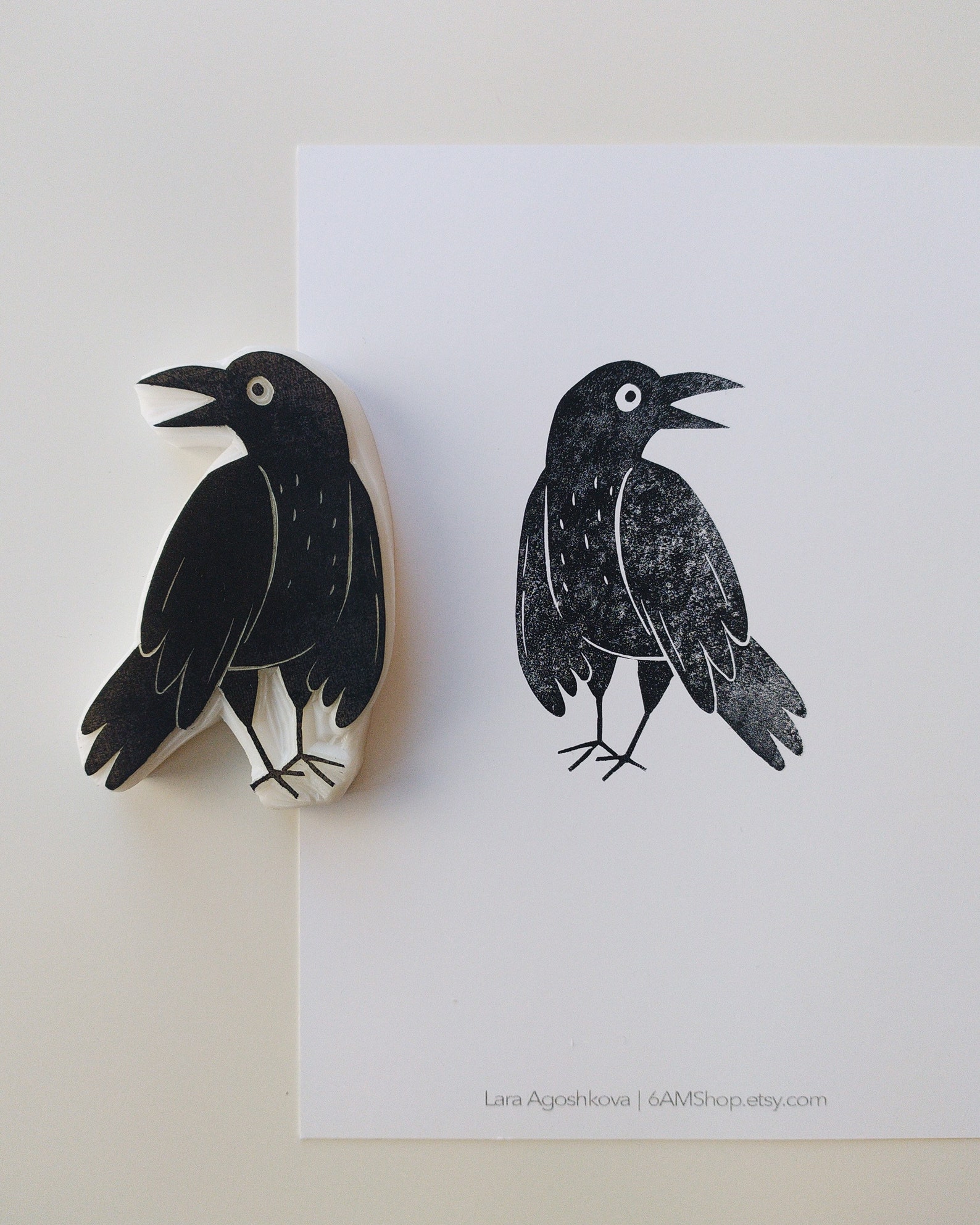 Crow Rubber Stamp, Black Crow Logo, Raven Stamp, Black Bird, Bird Stamp ...