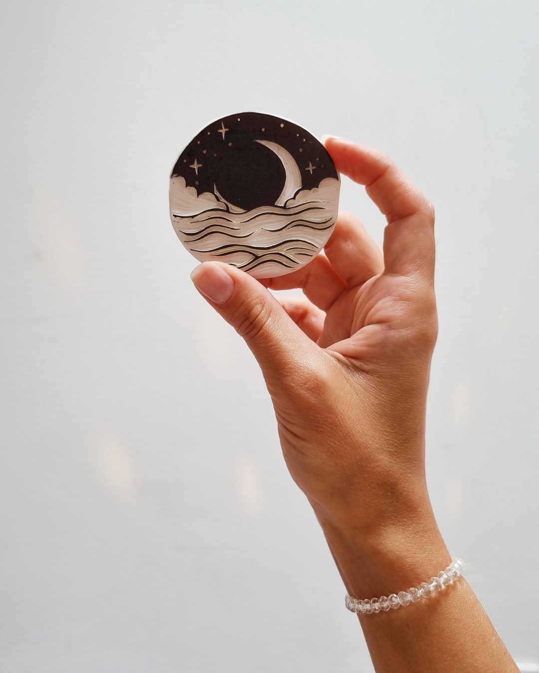 Moon Stamp, Moon and Stars Stamp, Hand Carved Large Round Stamp - Etsy