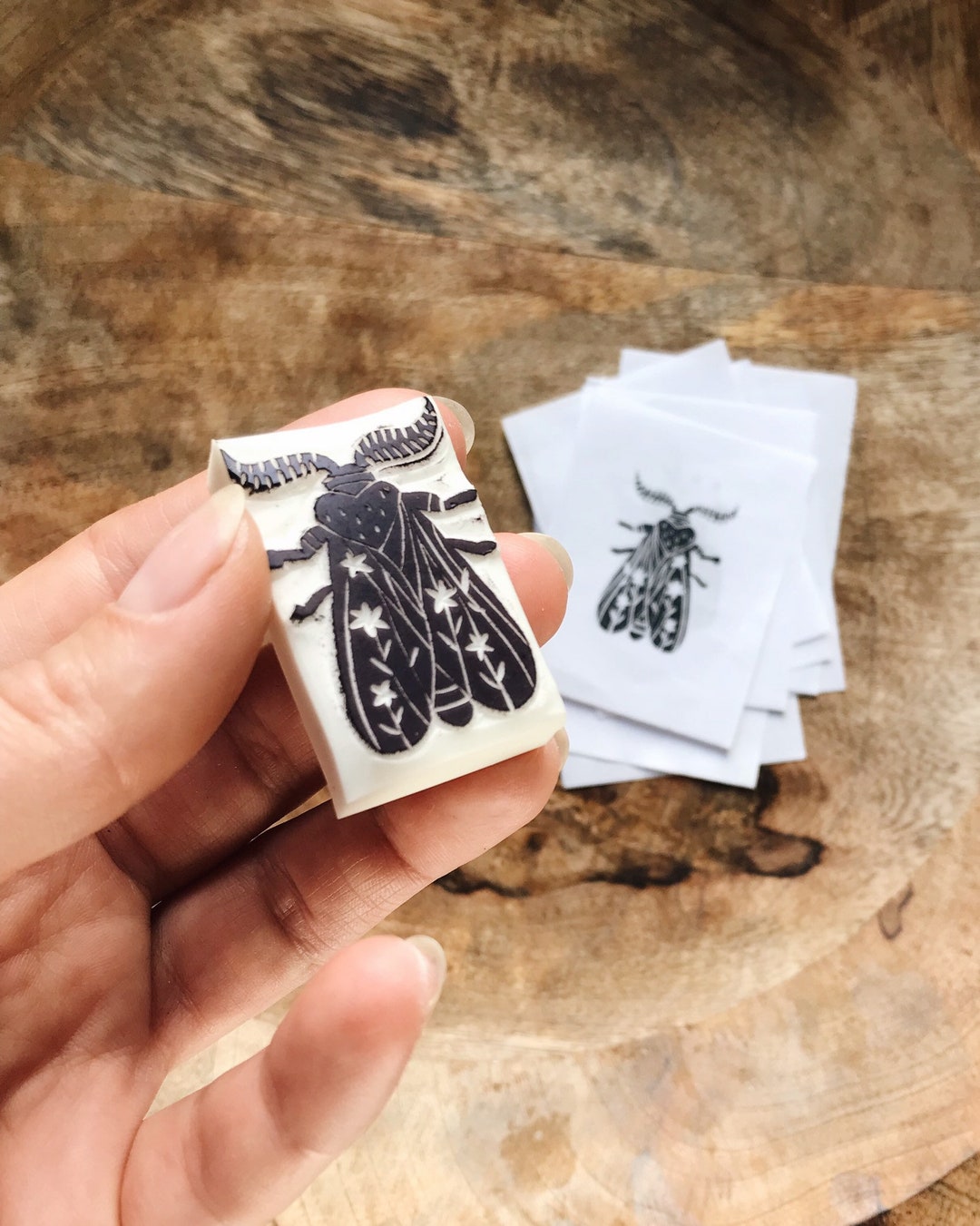 Moth Rubber Stamp, Floral Moth, Night Moth Stamp - Etsy
