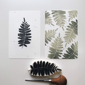 Fern Stamp Fern Leaf Rubber Stamp Hand Carved Botanical | Etsy