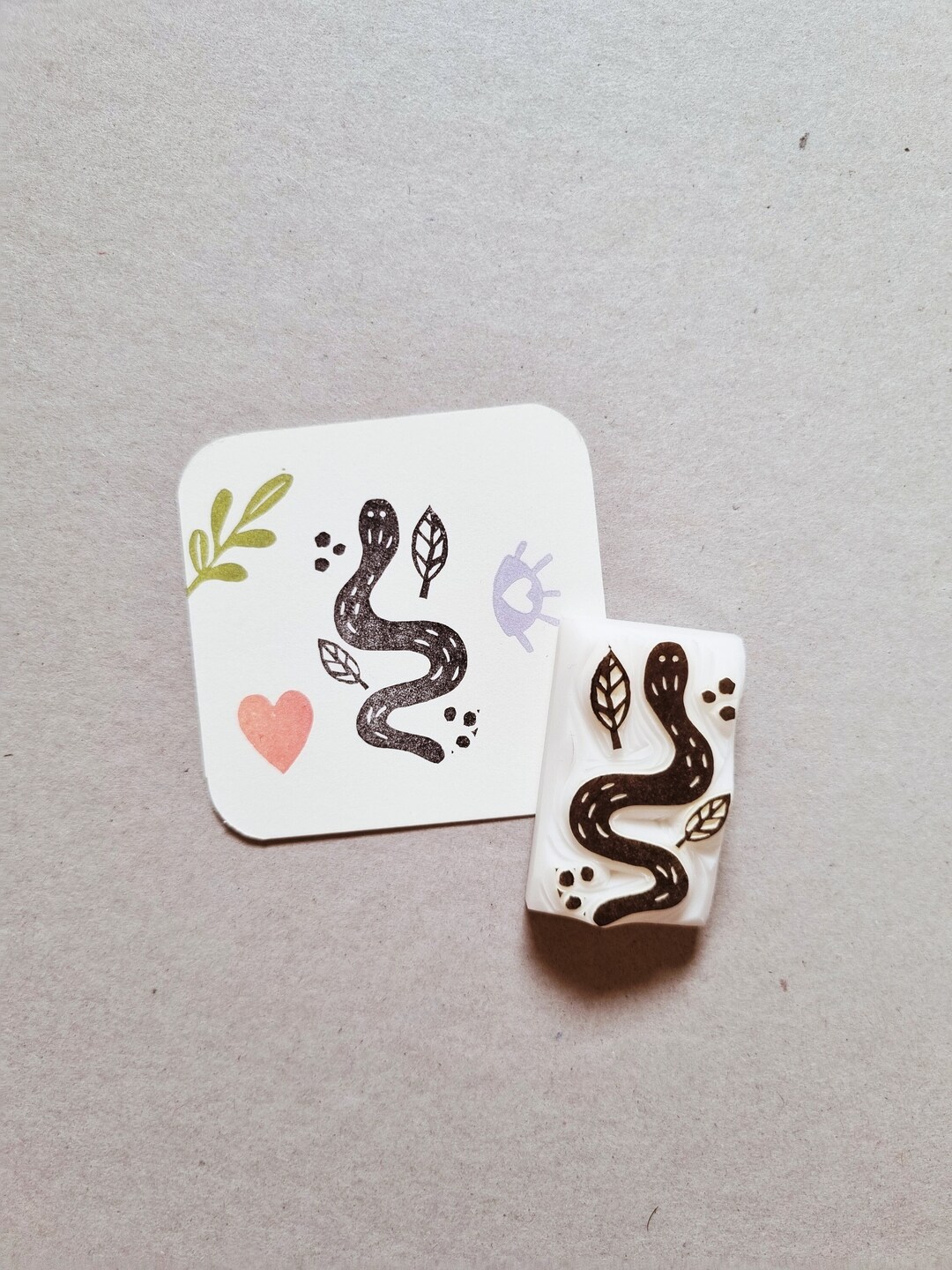Hand-carved Snake Rubber Stamp for Scrapbooking and Card Making - Etsy