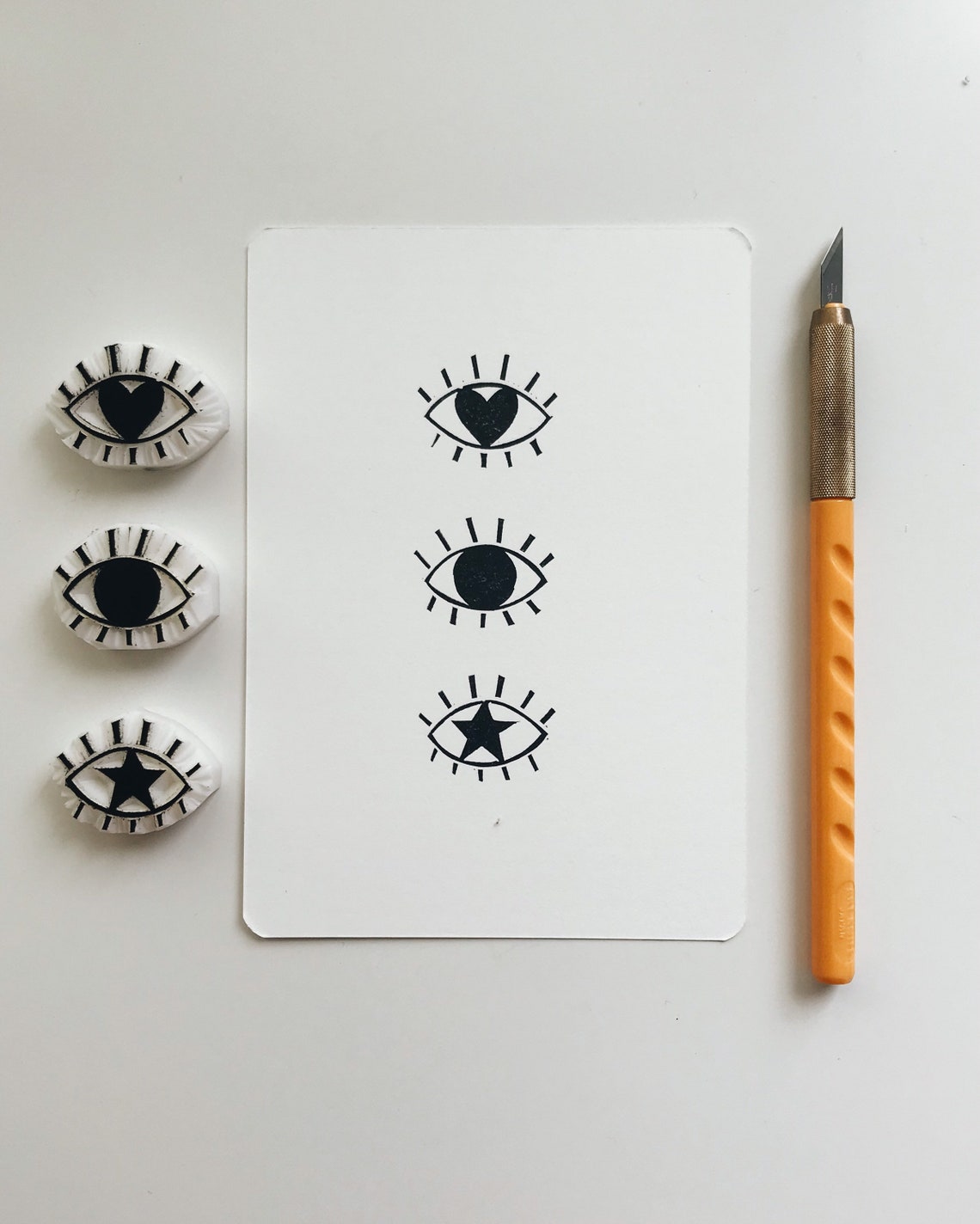 Evil Eye Stamp Set Small Eyes Stamps Eye Stamp Heart Eye - Etsy