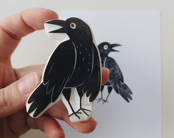 Crow Rubber Stamp - Etsy