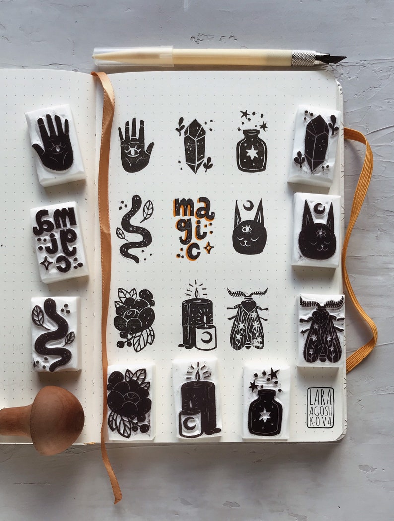 Magic Stamps Set, a Collection of Small Magic Themed Stamps - Etsy