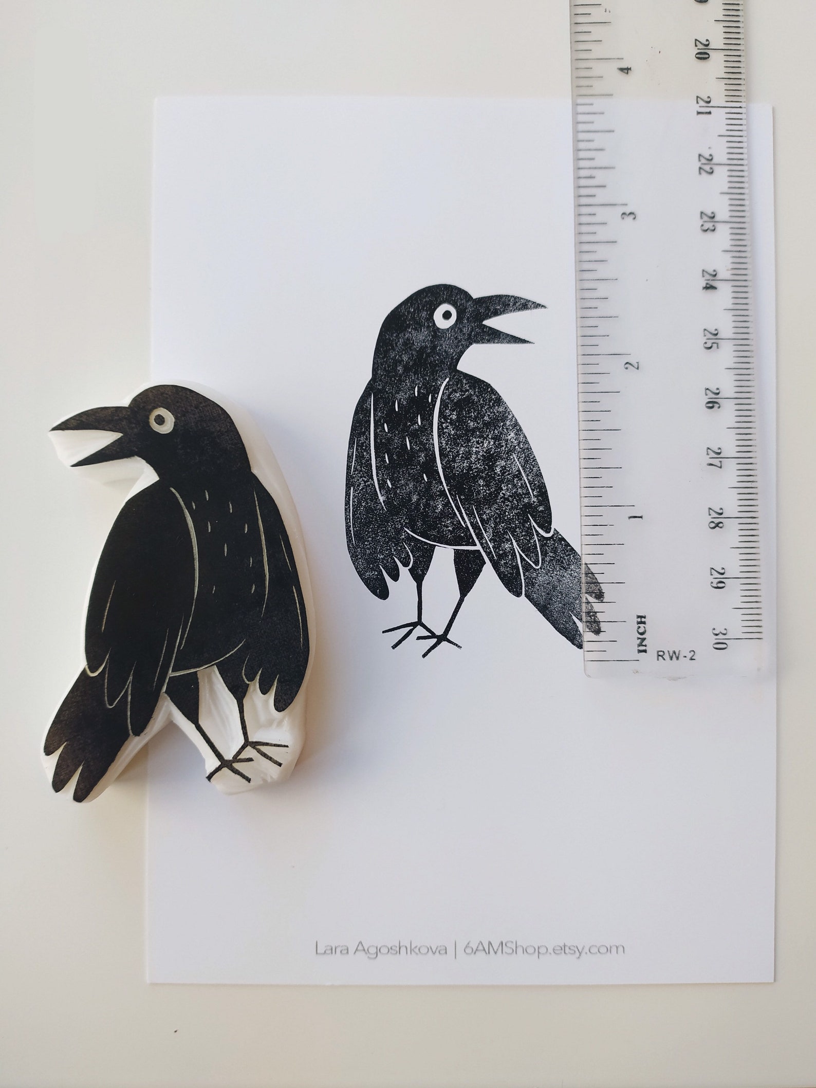 Crow Rubber Stamp, Black Crow Logo, Raven Stamp, Black Bird, Bird Stamp ...