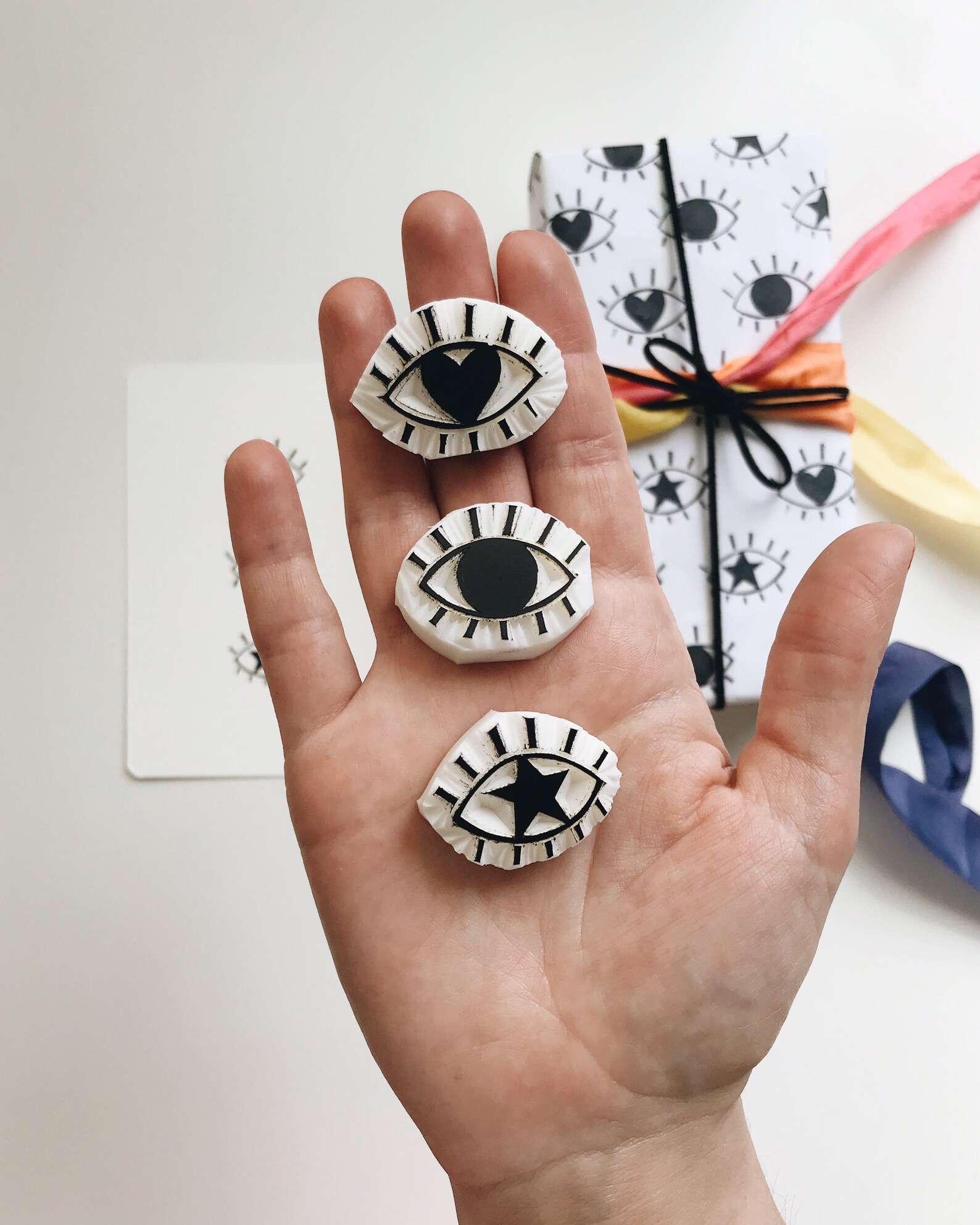 Evil Eye Stamp Set Small Eyes Stamps Eye Stamp Heart Eye - Etsy