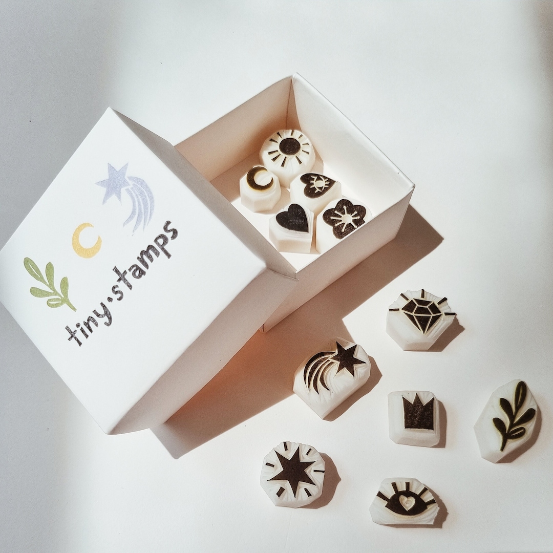 Tiny Stamps: Mini Rubber Stamp Set - Etsy