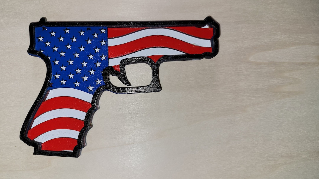 4 Layer Hand Painted Handgun Flag - Etsy