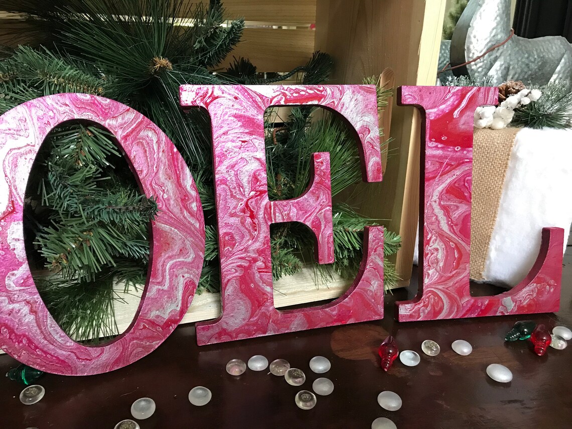 NOEL Painted Letters Hand Painted Christmas Decor for Mantle | Etsy