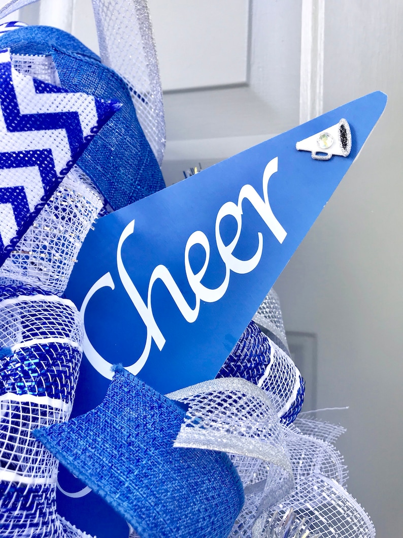 Cheerleader School Spirit Deco Mesh Wreath, Cheer Squad Decor, Coach ...