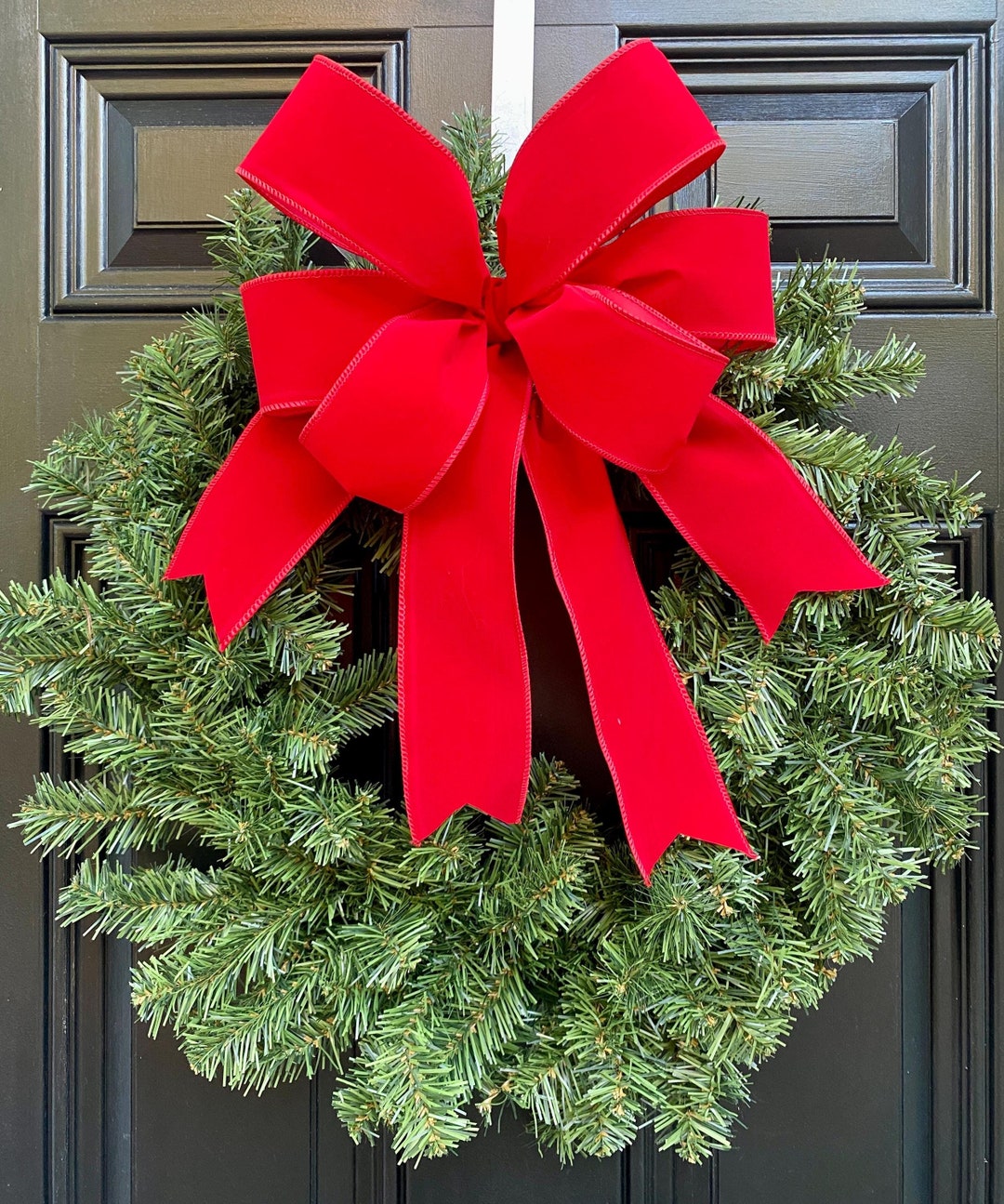 Red Velvet Christmas Bow, Handmade Tree Bow, Indoor or Outdoor Decor ...
