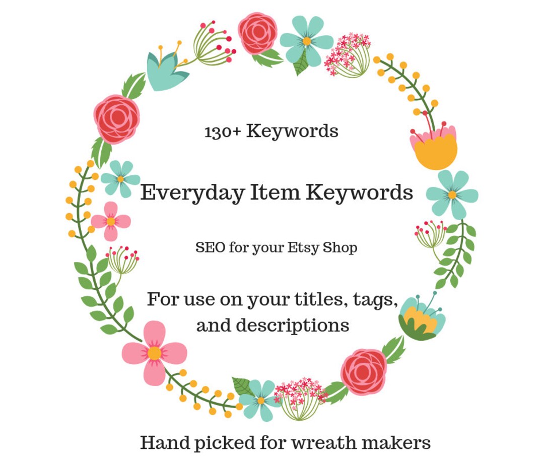 Everyday Item Keywords, Wreath SEO, SEO Keywords, Etsy Help, Etsy SEO ...