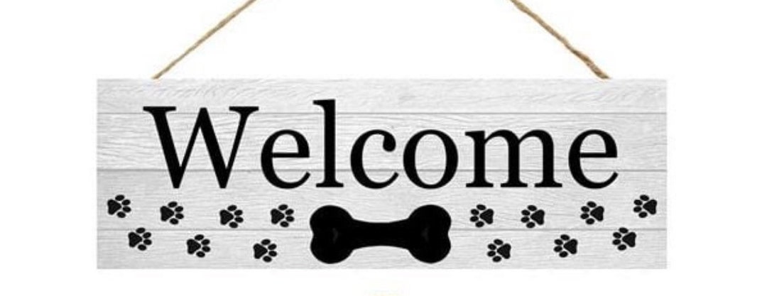 Dog Welcome Sign Dog Bone Sign Pet Sign Dog Wreath Welcome - Etsy