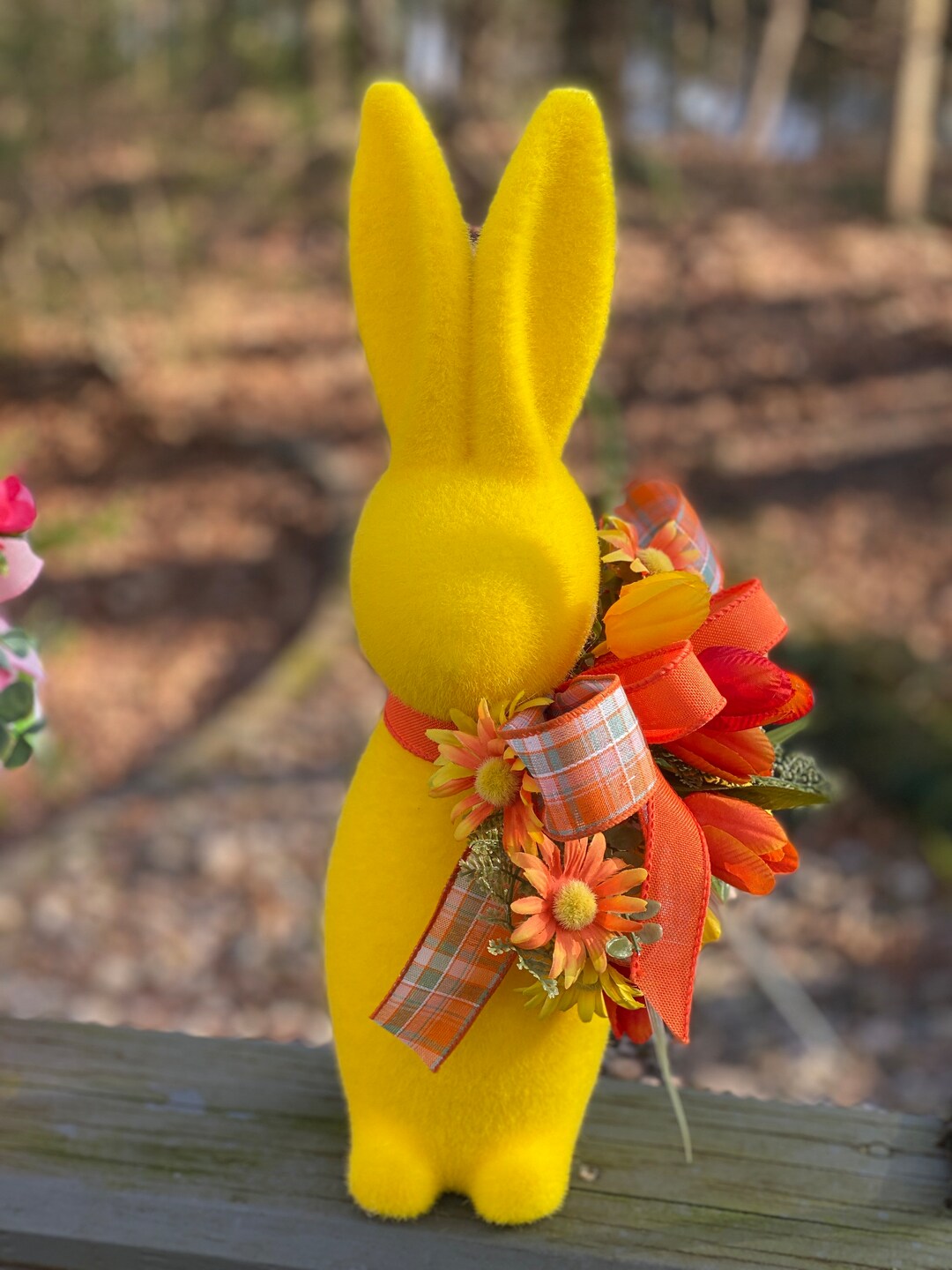 Bunny Easter Decoration Flocked Bunny Table Decor Bunny - Etsy