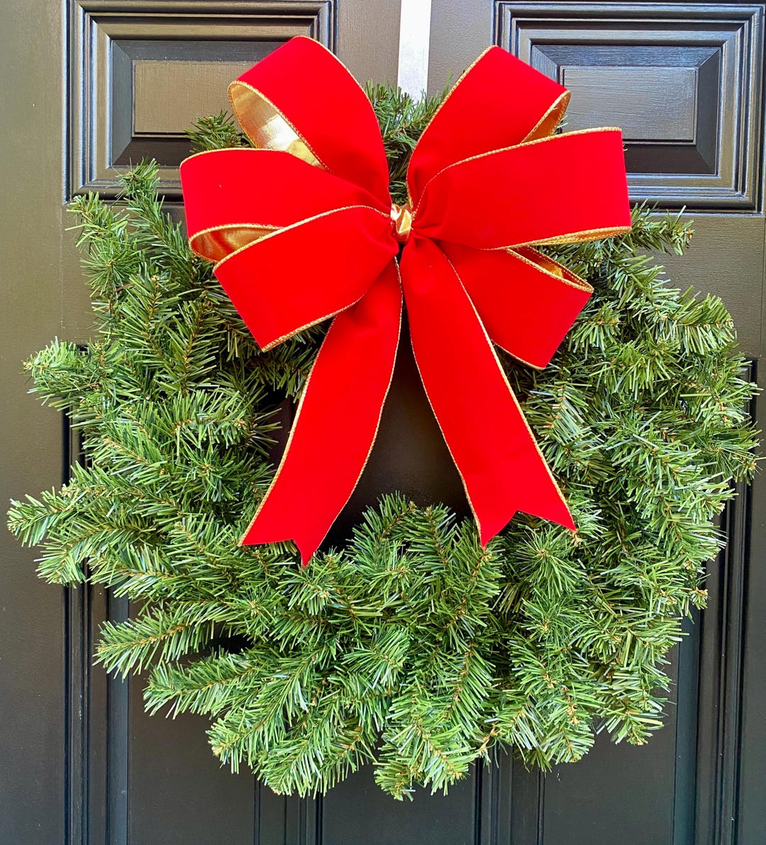 Red Velvet Christmas Bow, Handmade Tree Bow, Indoor or Outdoor Decor ...