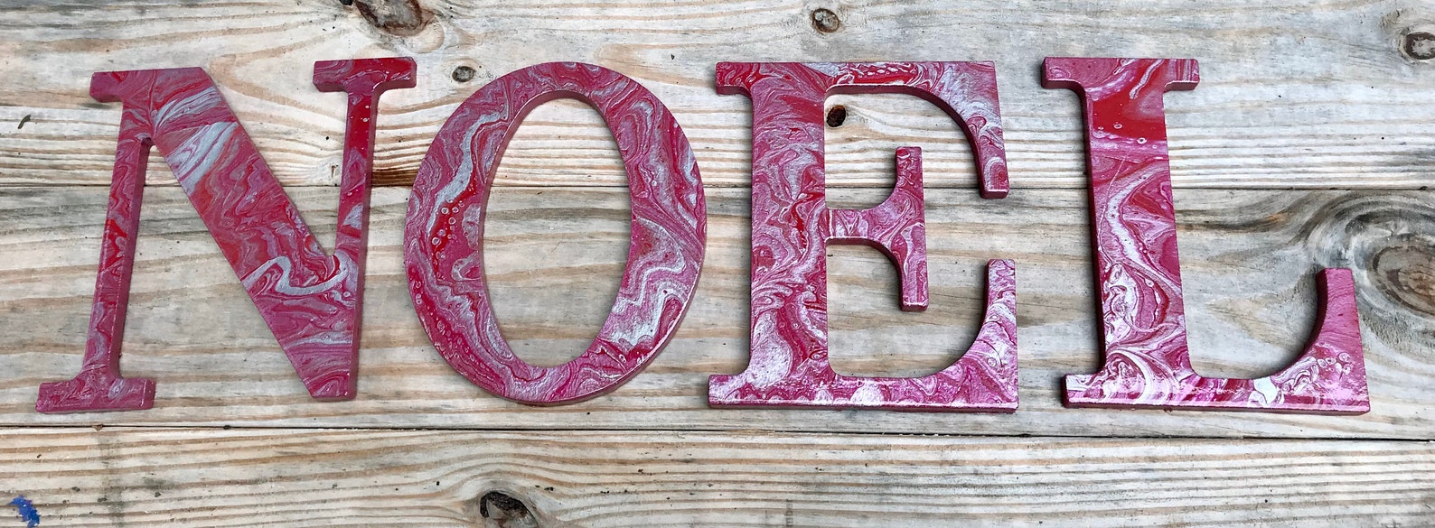 NOEL Painted Letters Hand Painted Christmas Decor for Mantle | Etsy