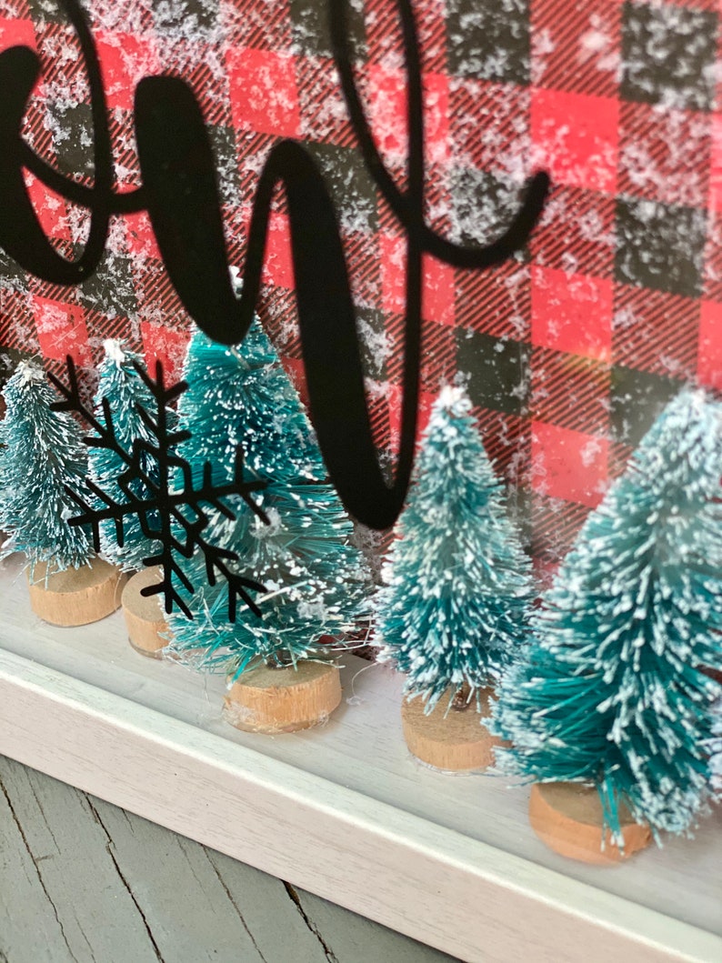 Let It Snow Christmas Decor 9x9 Shadow Box for Side Table or | Etsy