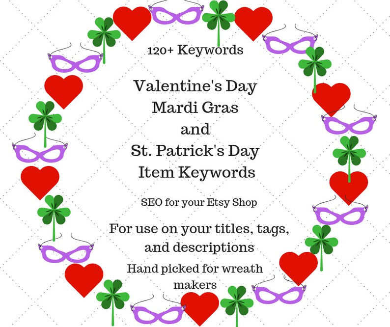 Valentine's Day Mardi Gras St. Patrick's Day Item - Etsy