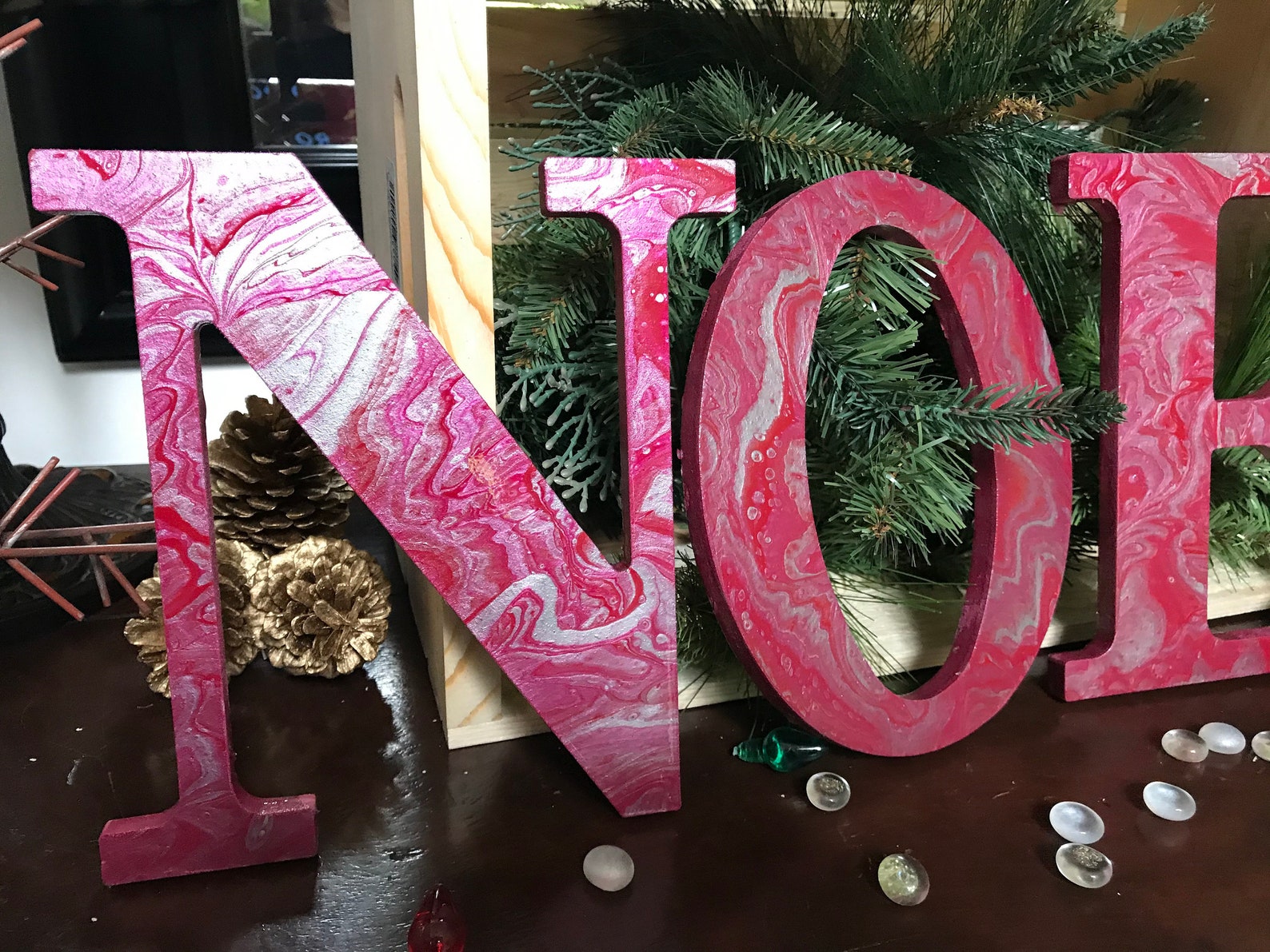 NOEL Painted Letters Hand Painted Christmas Decor for Mantle - Etsy