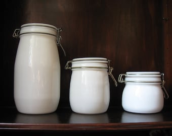 Milk glass jars | Etsy