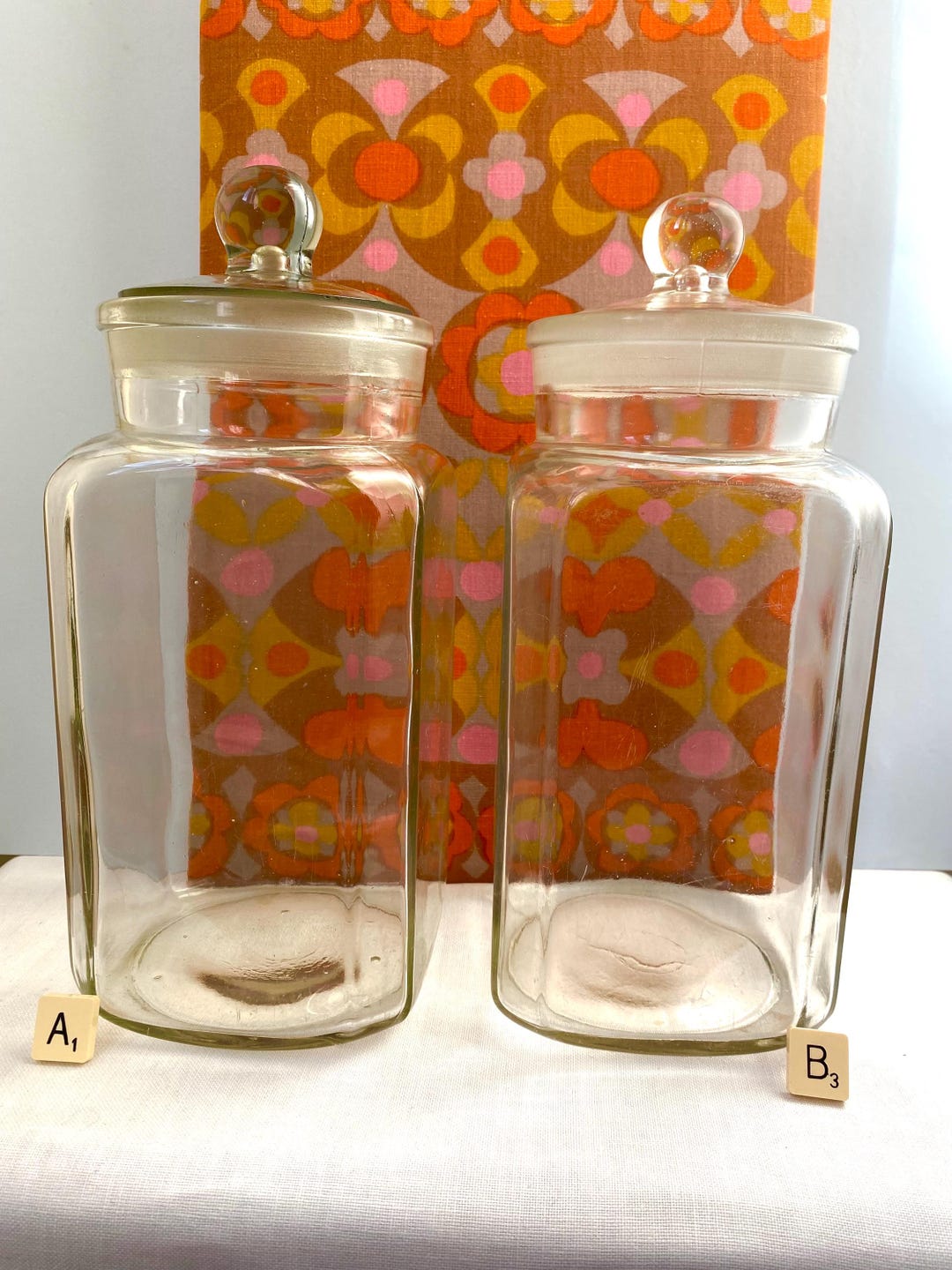 Vintage GLASS Storage Jar Old Fashioned SWEET Jar Sweet Shop Display ...