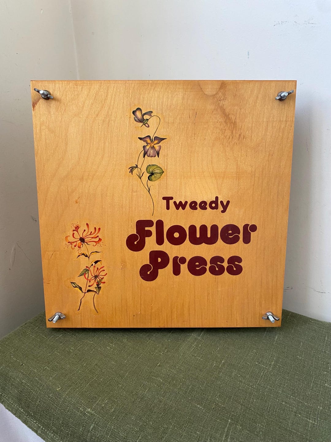 Extra Large Vintage TWEEDY FLOWER PRESS Retro Crafts Dried Flowers ...