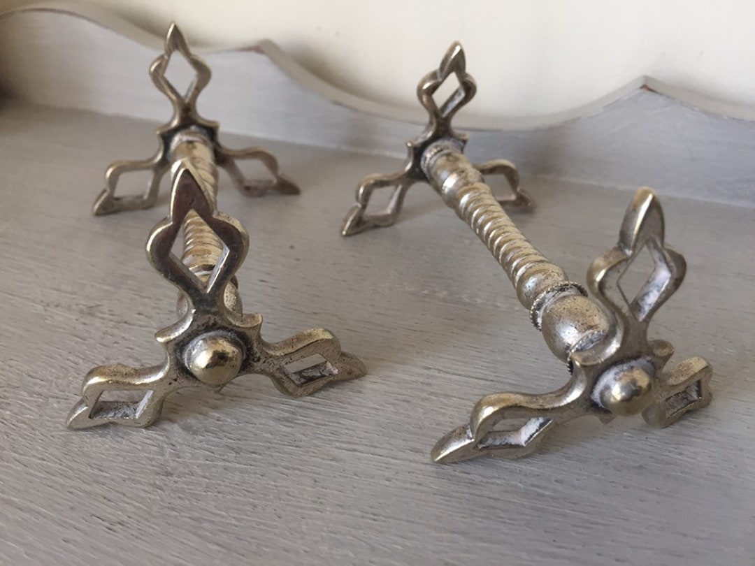 ANTIQUE Knife Rests PAIR Knife Rests Silver Plated Metal Edwardian ...