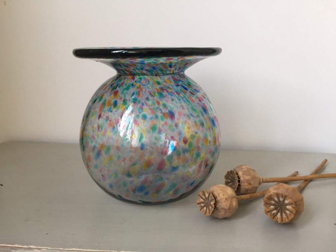 Signed COWDY Studio ART GLASS Posy Vase Vintage Glass Handmade ...