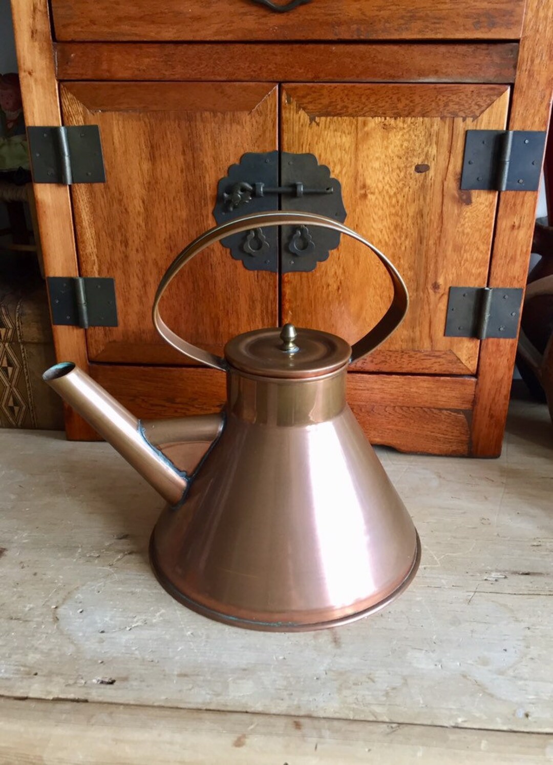 Antique Copper SHIP'S KETTLE Hand Made Copper Kettle Nautical / Coastal ...