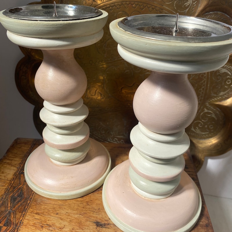 Painted Candlesticks - Etsy