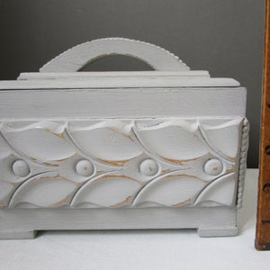 Chalk Painted FOLK ART Box Carved Wooden Box Floral Jewellery Box ...