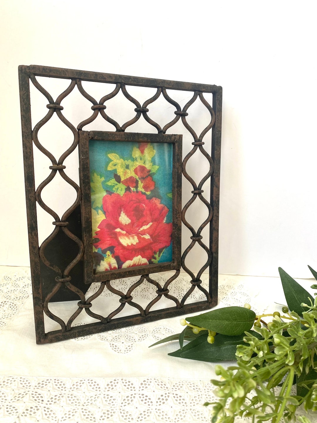 Vintage 'rusty' Metal Effect Frame to Hold 6 X 4 Photo Rustic Metal ...