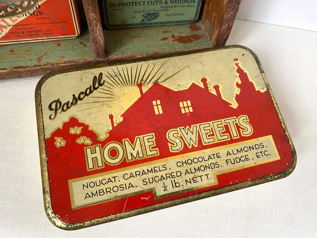 Vintage PASCALL HOME SWEETS Collectible Tin 1930s/40s Home Decor Sweet ...